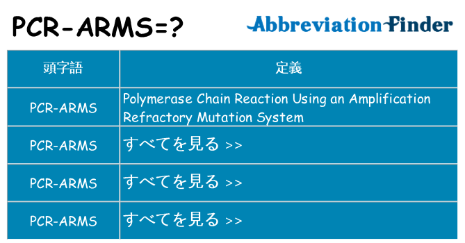 PCR-ARMS はどういう意味ですか?