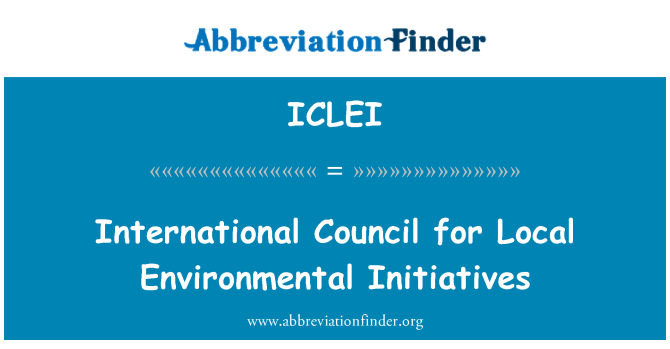 Iclei 代表 地方环境倡议国际理事会 International Council For Local Environmental