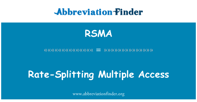 RSMA 代表 率分多址 - Rate-Splitting Multiple Access RSMA 代表 率分多址 - Rate-Splitting Multiple Access